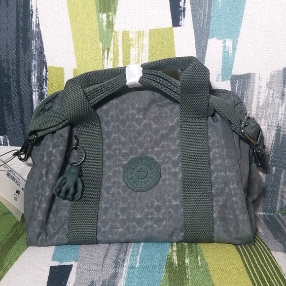 Kipling | Bags | Kipling Bina M Sign Green Emb Satchel Nwt | Poshmark
